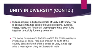 Religion as a tool of Unity and Diversity | PPT