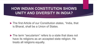 Religion as a tool of Unity and Diversity | PPT