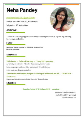 Neha pandey resume | PDF | Technology & Computing