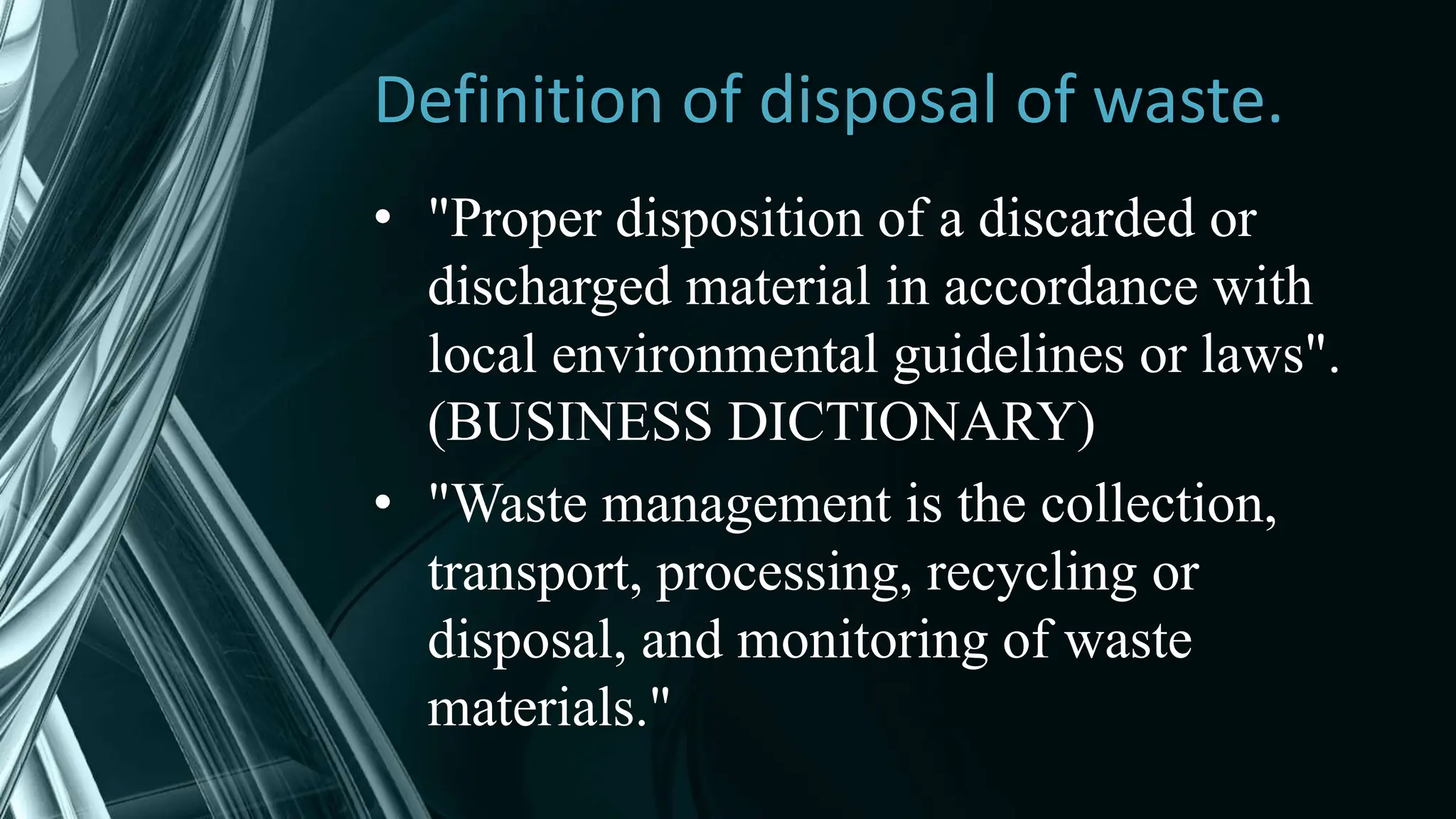 Waste disposal presentation food safety and standard | PPT