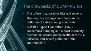 Waste disposal presentation food safety and standard | PPTX