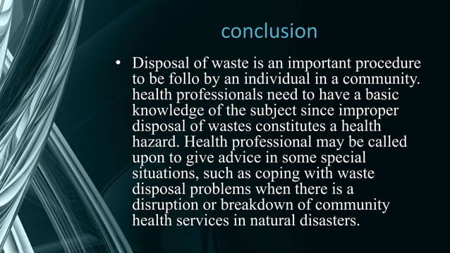 Waste disposal presentation food safety and standard | PPT