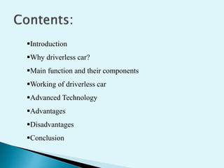 Presentaion On Driverless Car | PPT