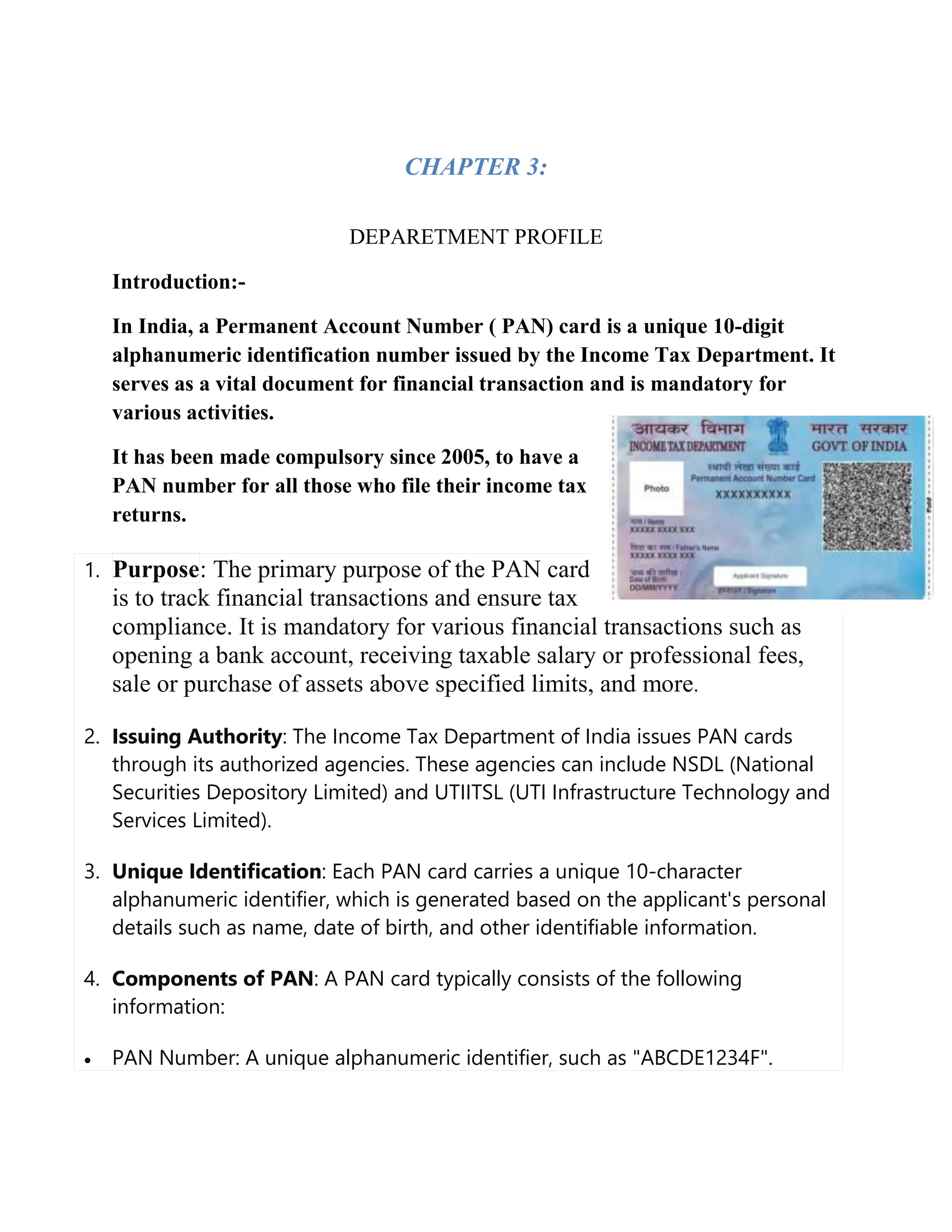 Internship on NEHA PROJECT pancard details | DOCX