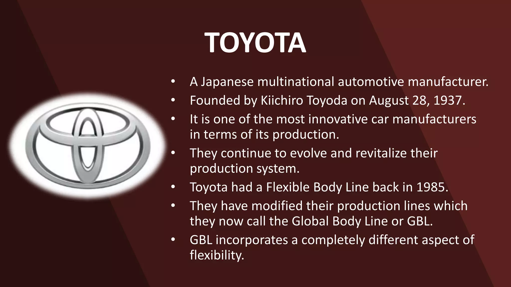 Flexible Manufacturing System of Toyota (FMS) | PPTX