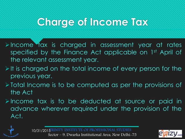 Charge of Income Tax | PPTX