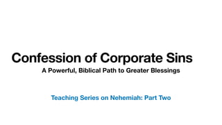Why We Need to Repent for Corporate Sin! | PPT