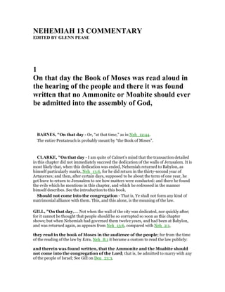 Nehemiah 13 commentary | PDF