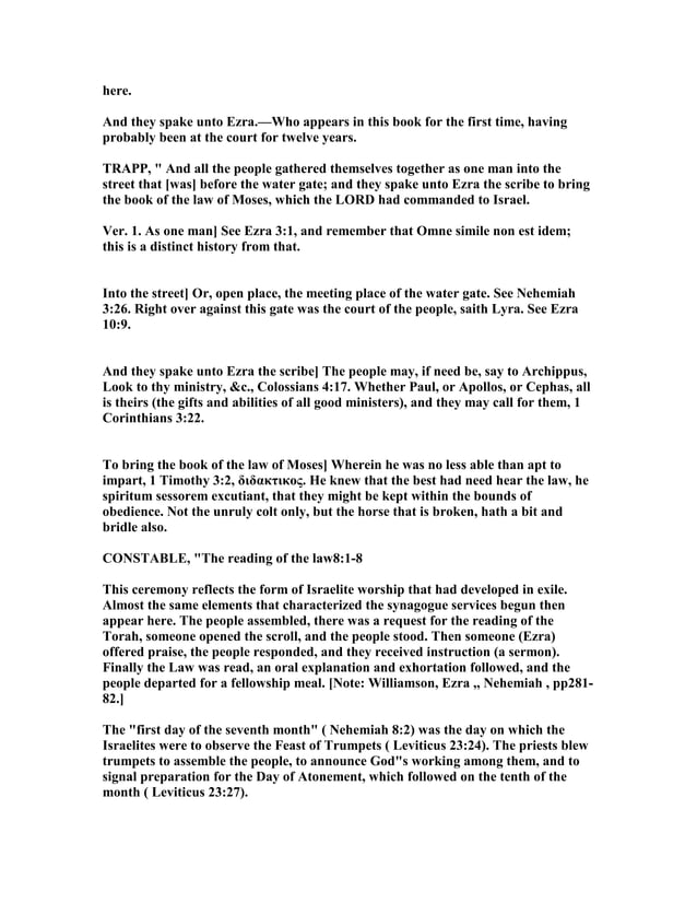Nehemiah 8 commentary | PDF