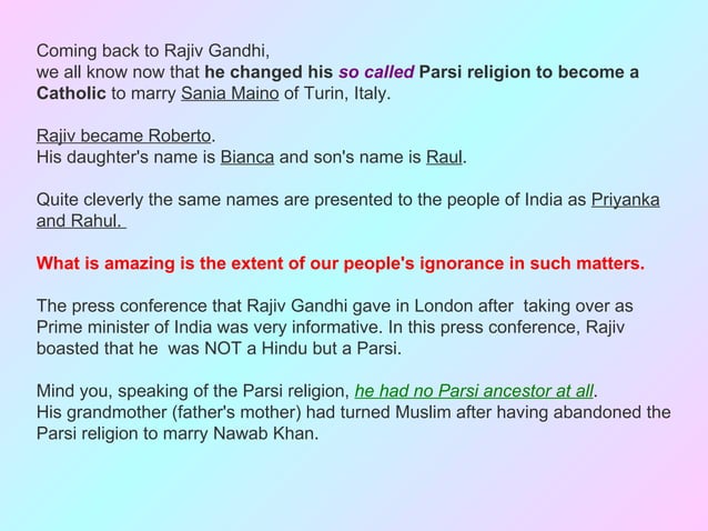 Nehru Gandhi Family Secrets | PPT