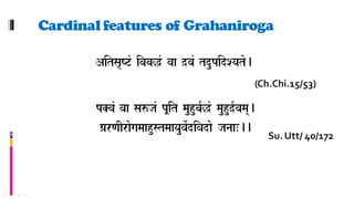 DIAGNOSTIC APPROACH TO GRAHANI ROGA | PPTX