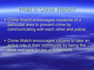 Neighborhood crime watch | PPT