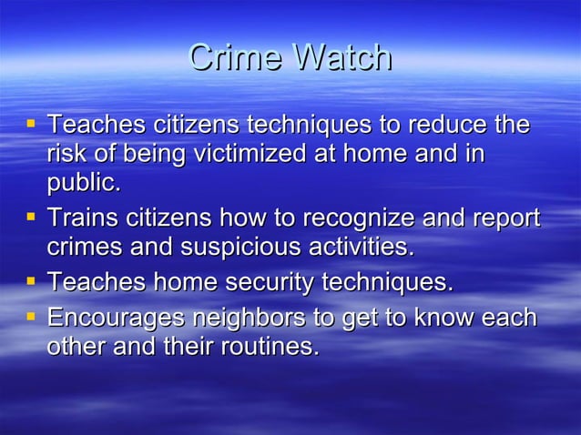 Neighborhood crime watch | PPT