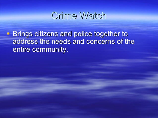 Neighborhood crime watch | PPT