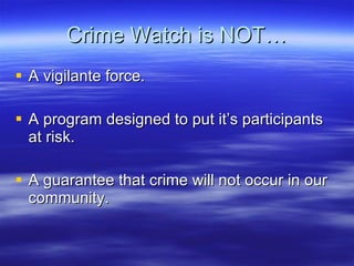 Neighborhood crime watch | PPT