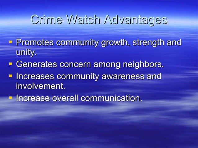 Neighborhood crime watch | PPT