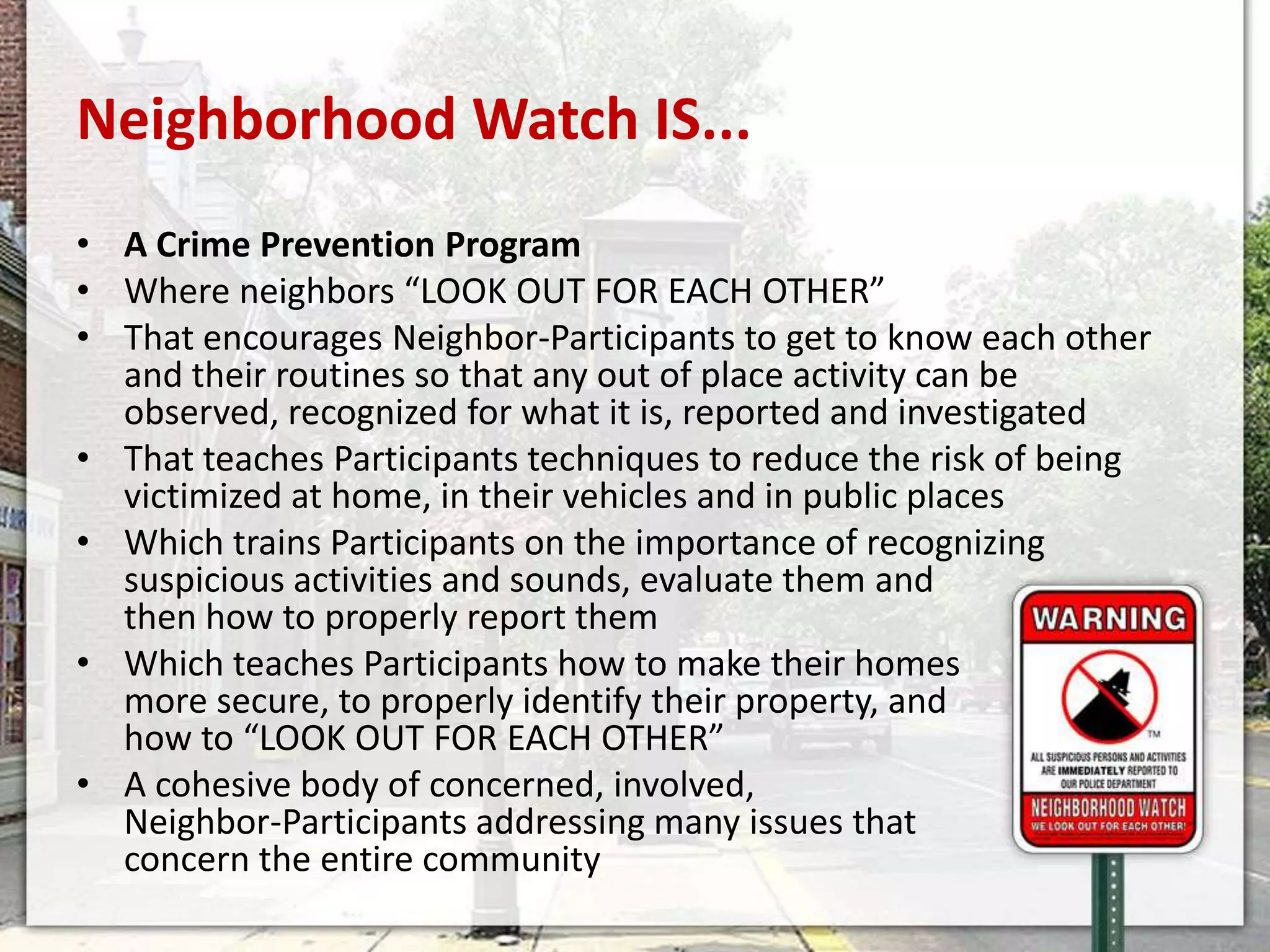 Haddonfield Civic Association Neighborhood Watch | PPTX