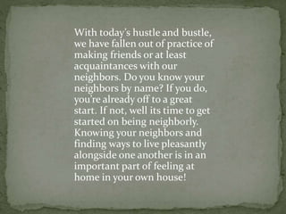 Being Neighborly | PPTX