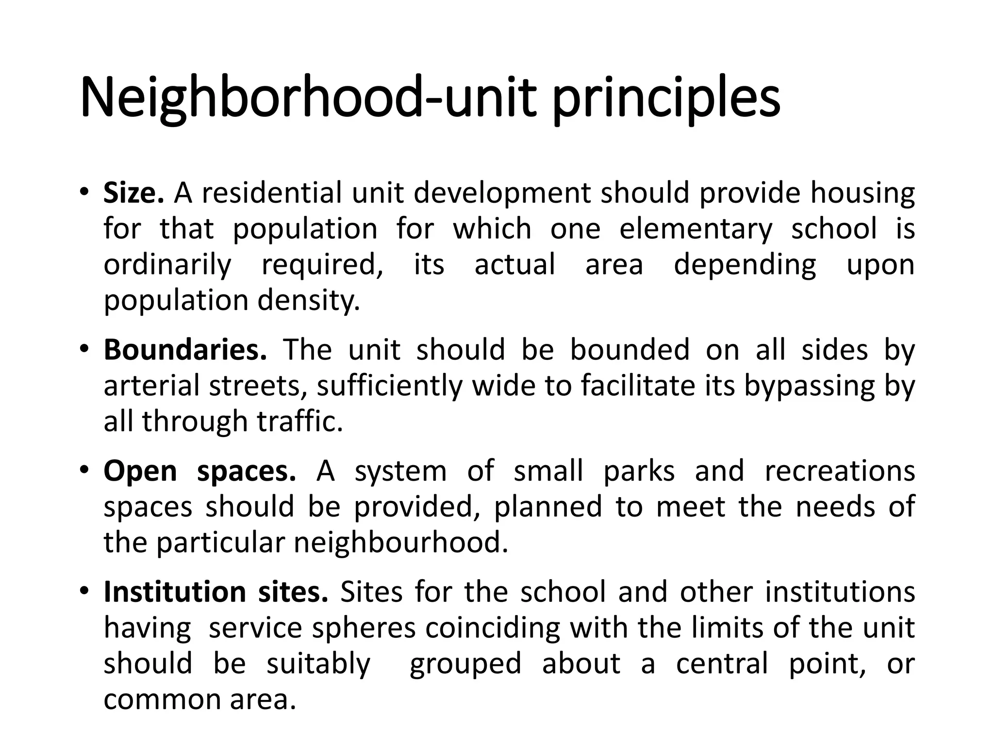 Neighbourhood Concept | PDF