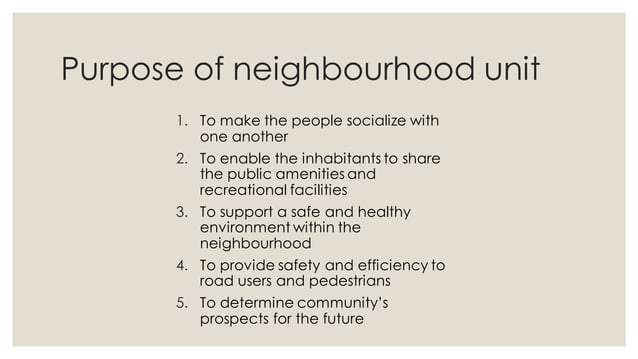 Neighbourhood unit (Clarence Perry) | PDF