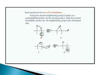 Neighboring group participation, mechanism, groups, consequences | PPTX