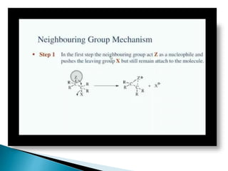 Neighboring group participation, mechanism, groups, consequences | PPTX