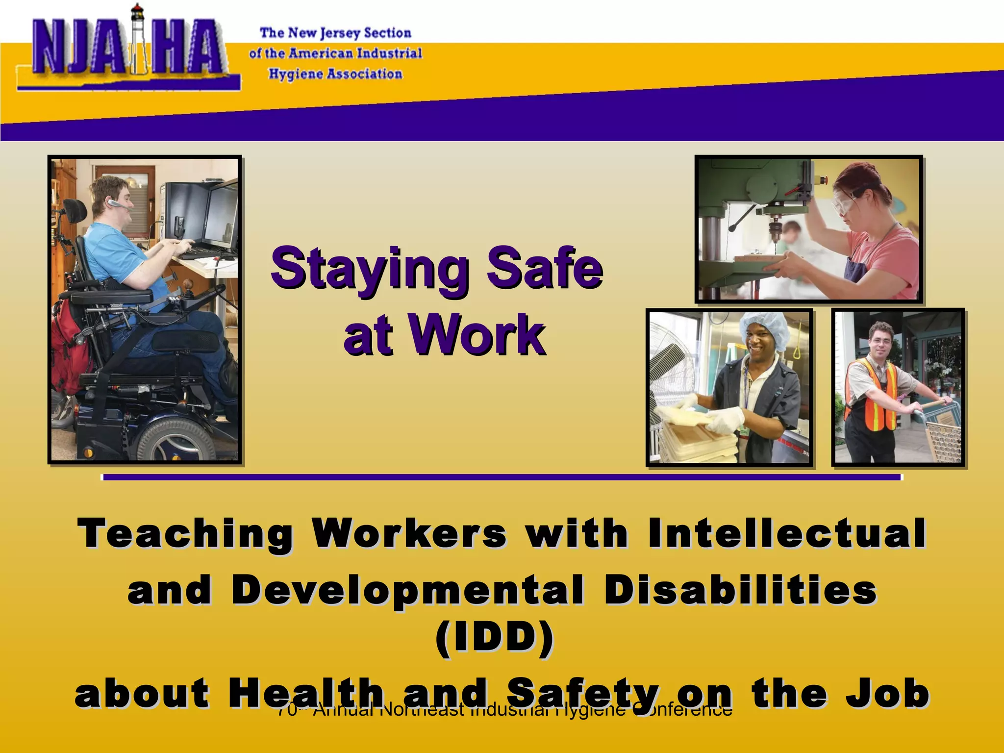Teaching Workers with Intellectual and Development Disabilities about ...