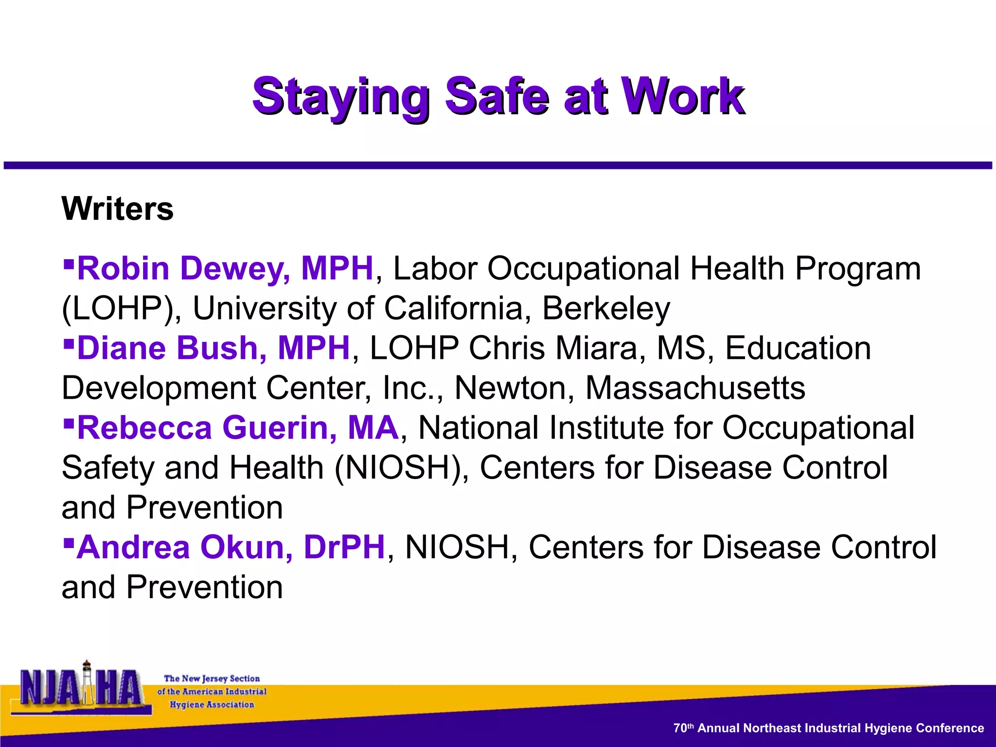 Teaching Workers with Intellectual and Development Disabilities about ...