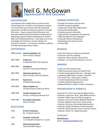 Neil 1 Page Cv | PPTX