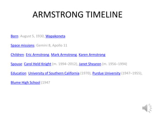 Neil Armstrong Timeline Of His Life