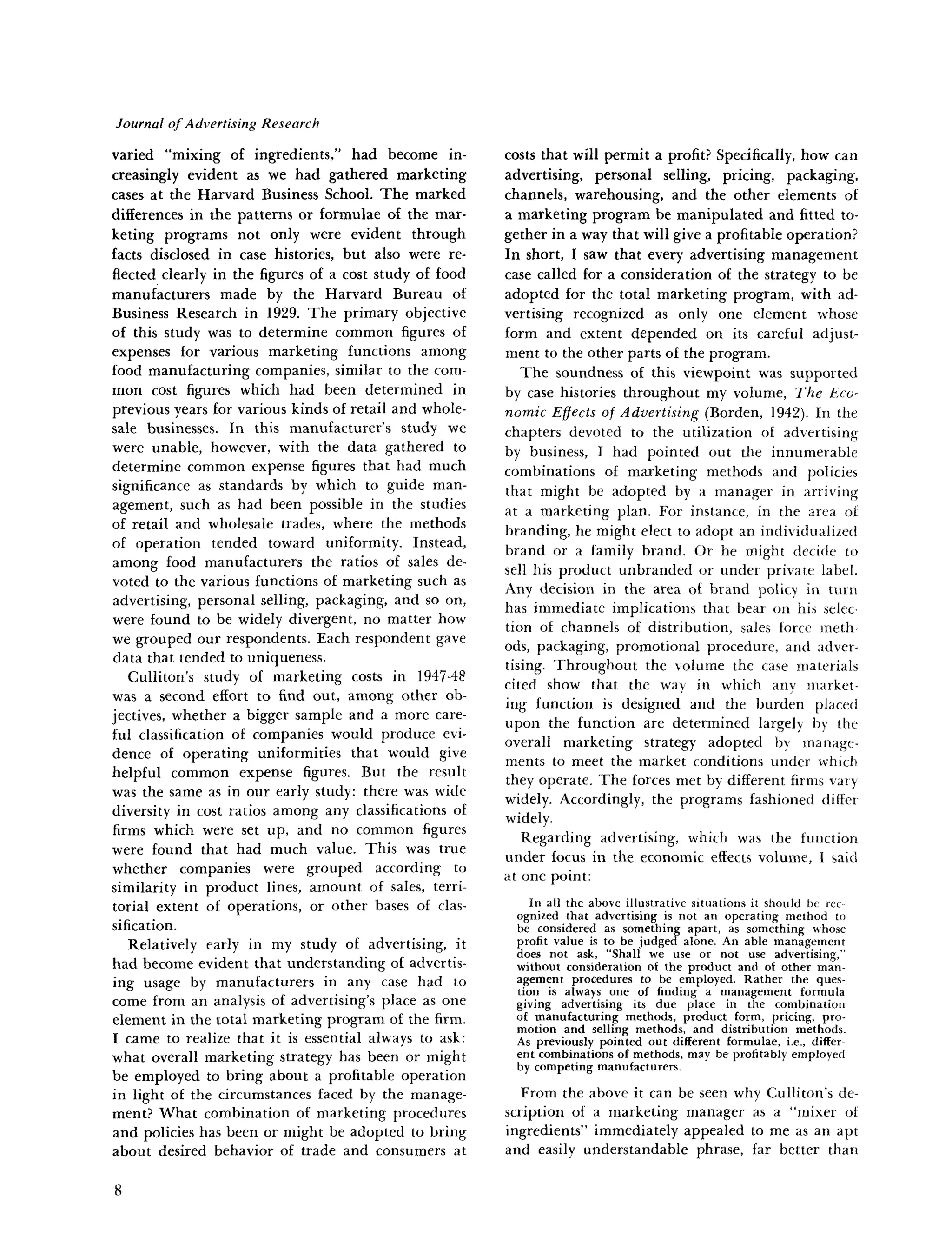 Neil Borden - The Concept Of The Marketing Mix - Artigo original de ...