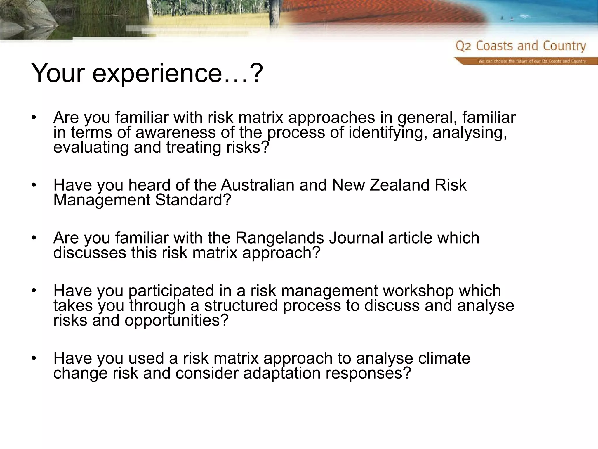 The climate change risk management matrix - Neill Cliffe | PPT ...