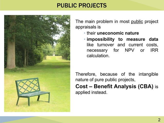 Cost Benefit Analysis in Public Project Appraisal (PPAC) | PPTX | Home ...