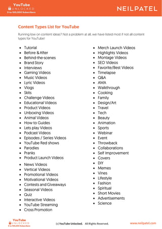Neil Patel - YouTube Unlocked - Lesson 03 of 06 Content_Types.pdf
