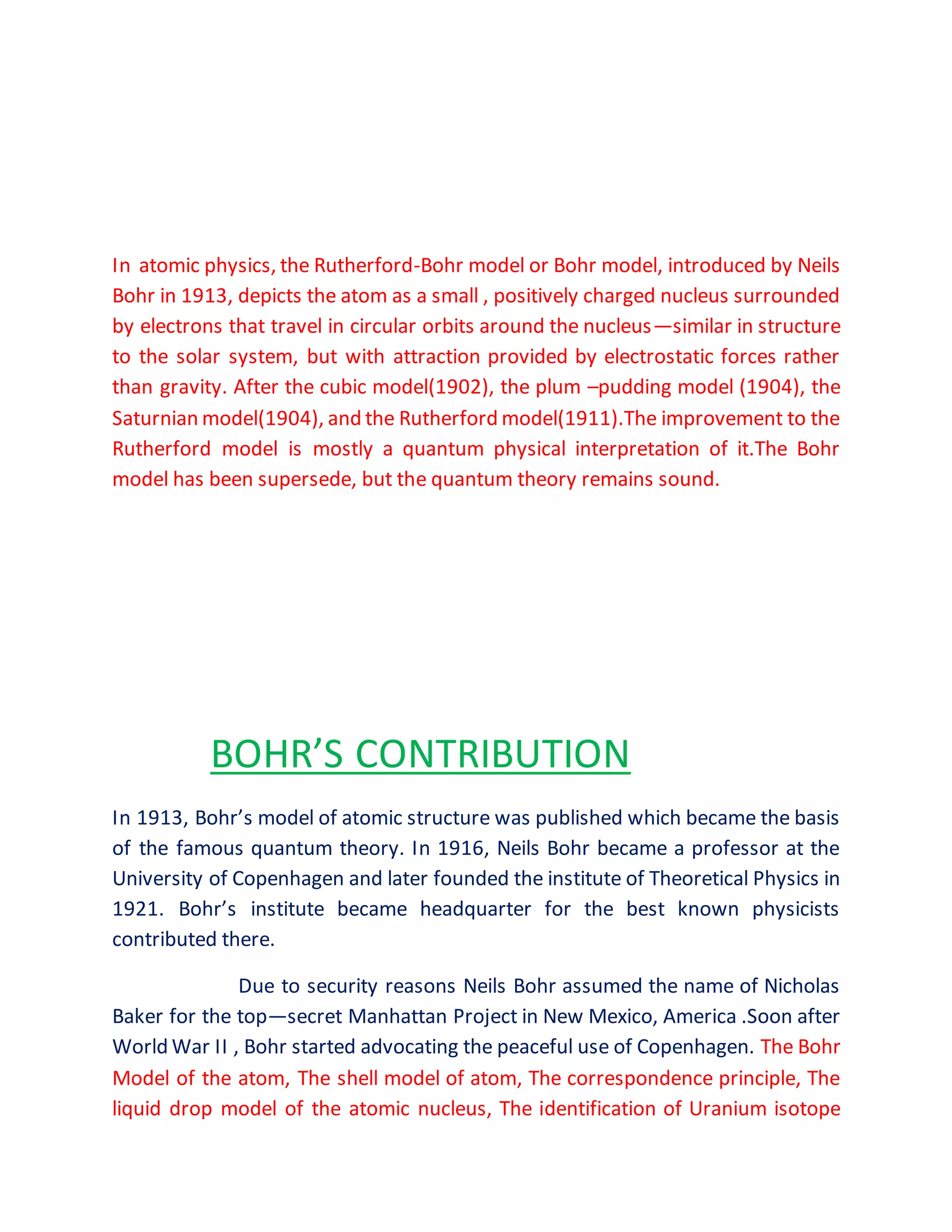 Neils bohr | DOCX | Chemistry | Science