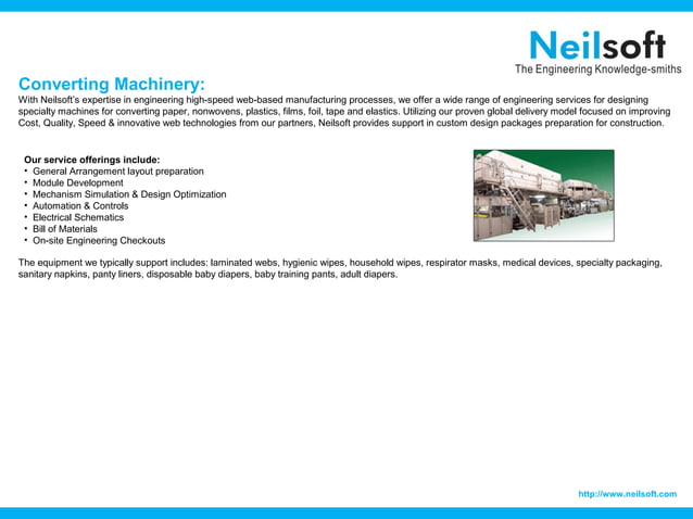 Neilsoft engineering services for industrial machinery & equipment | PPT