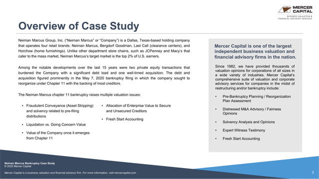 Restructuring Case Study - Neiman Marcus | PDF | Bankruptcy | Business Banking & Finance