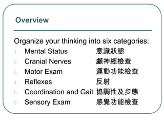 Neurological Examination in the Emergency Room | PPTX