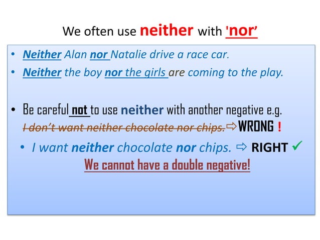 Either/or, Neither/nor | PPTX | Desserts and Baking | Food & Drink