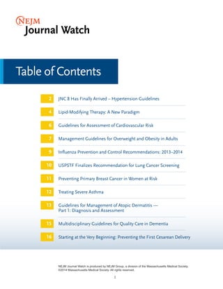 NEJM Clinical Guidelines Watch Update. Abril 2014 | PDF