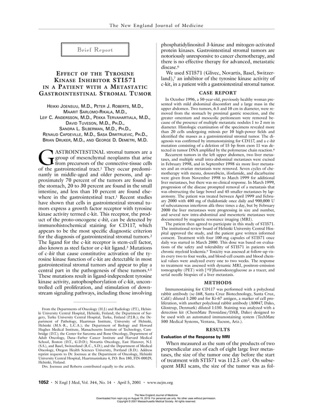 Nejm200104053441404 | PDF | Cancer | Diseases and Conditions