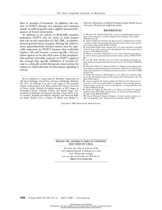 Nejm200104053441404 | PDF | Cancer | Diseases and Conditions