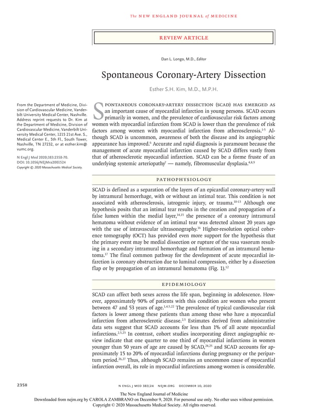 NEJM 2020 - DISECCION CORONARIA ESPONTANEA.pdf
