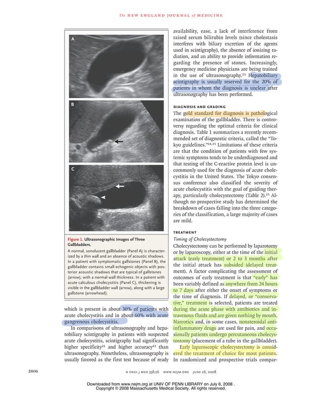 NEJM Cholecystitis | PDF | Digestive Disorders | Diseases and Conditions