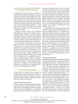 Ayuno intermitente en la salud, envejecimiento y enfermedad. | PDF