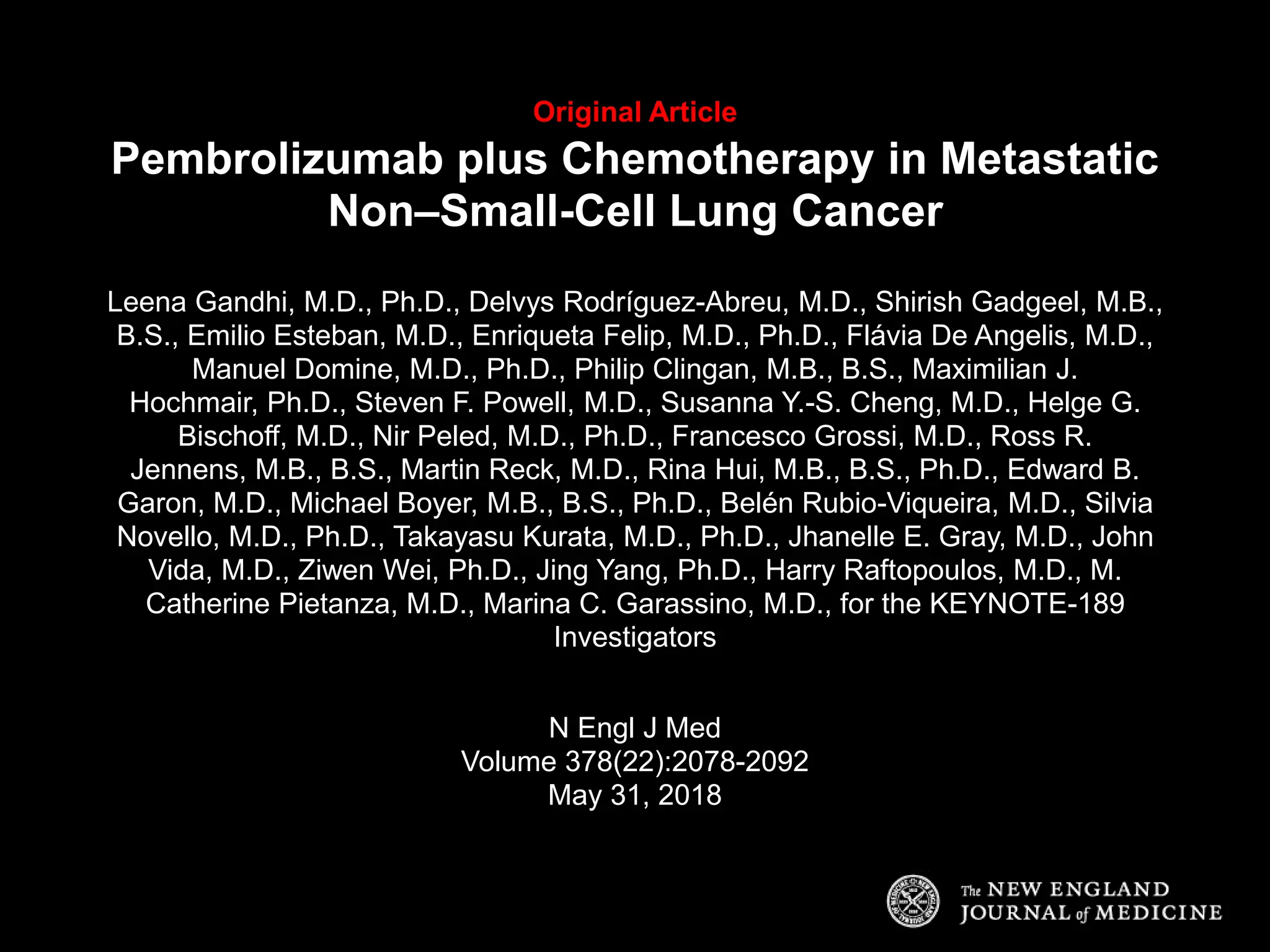 Pembrolizumab plus chemotherapy in methastasic non small cell lung Cancer | PPTX