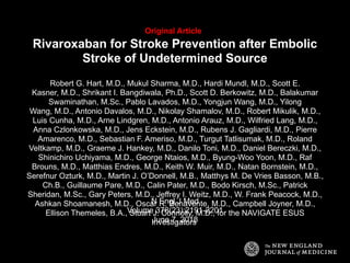 Original Article Rivaroxaban for Stroke Prevention after Embolic Stroke ...