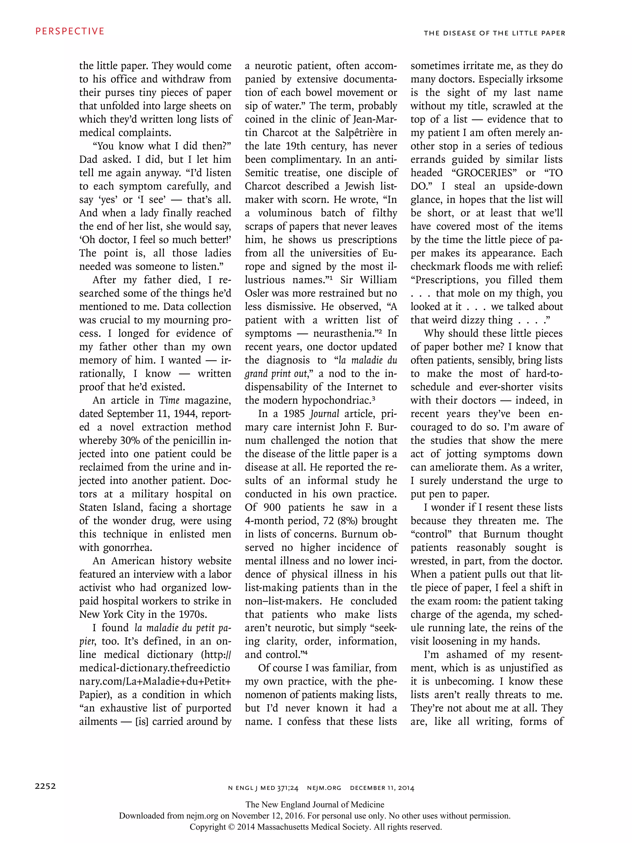 La maladie du petit papier | PDF