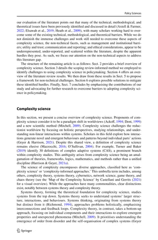 The soft underbelly of complexity science adoption in policymaking | PDF