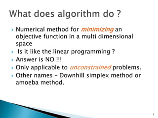 Nelder Mead Search Algorithm | PPTX